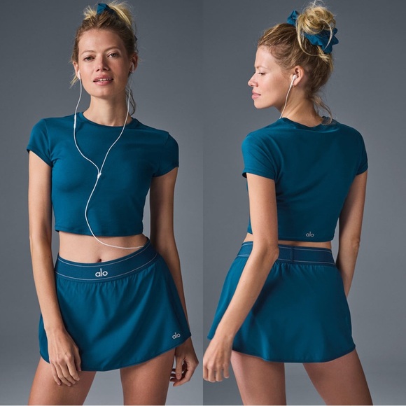 ALO Yoga | Skirts | Alo Match Point Tennis Skirt In Eclipse Blue Small ...